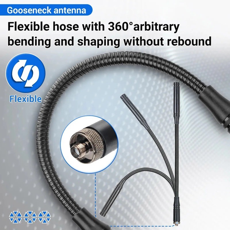 BENOSEM Gooseneck Tactical Antenna SMA-Female Dual Band VHF UHF For BaoFeng UV-5R/UV-21 Pro/UV ...