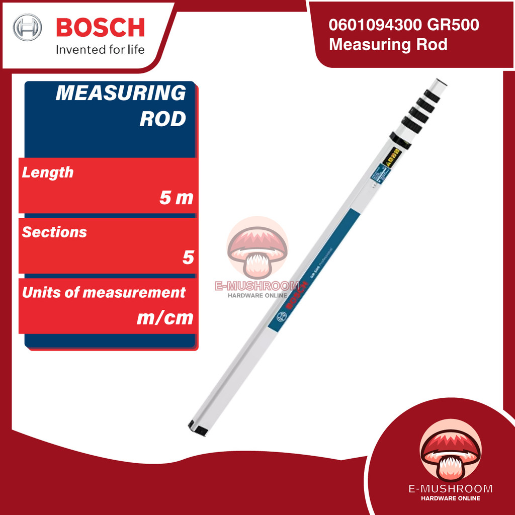 Bosch GR 500 Professional Optical Level Measuring Rod 0601094300 GR500 ...