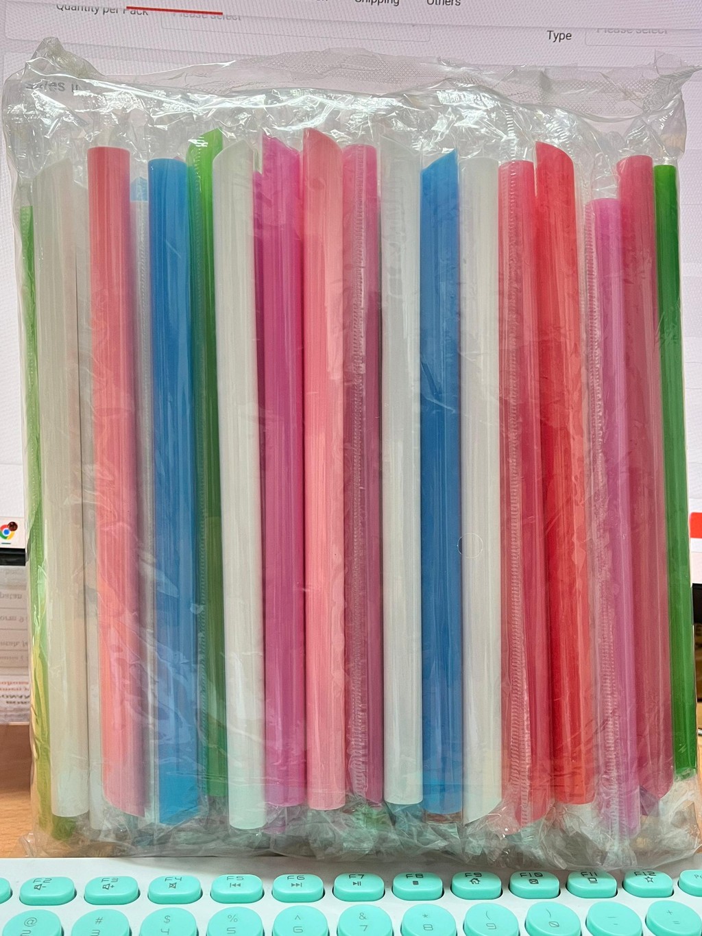 21cm/50Pcs Long Plastic Individual Giant Big Straw Sharp for 700ml Milk ...