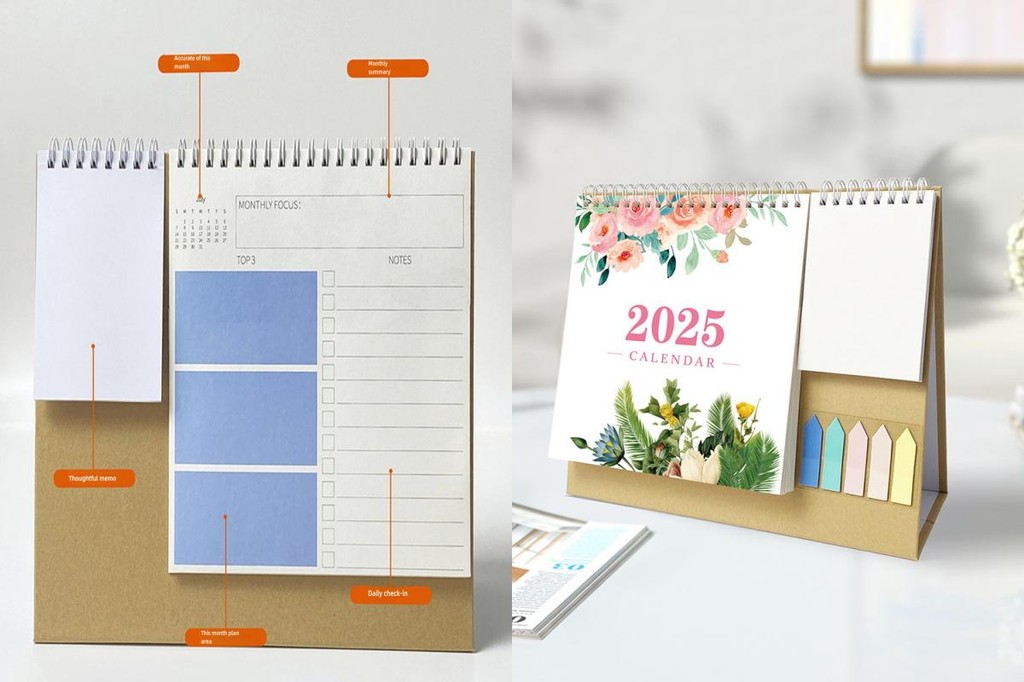 Yearly Desktop Organizer Stylish Desk Calendar 2025 2025 Desk Calendar ...