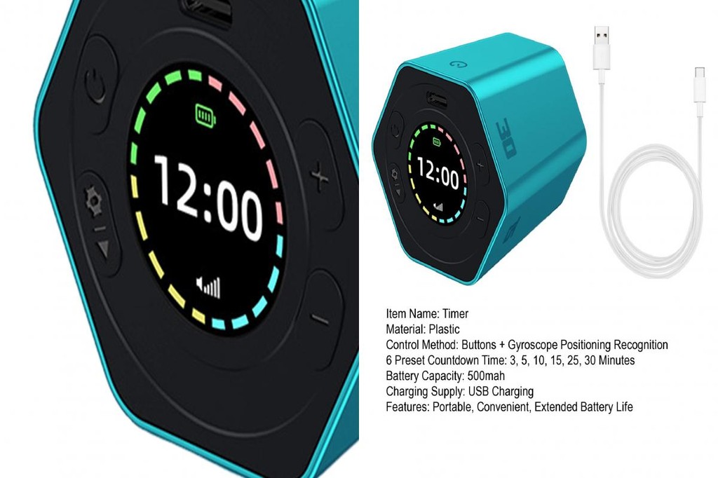 Sp Portable Productivity Timer Rechargeable Pomodoro Clock Portable Hexagon Pomodoro Timer For