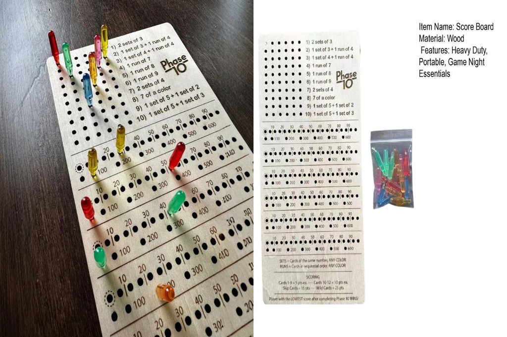 beinghat Score Tracker Board Wooden Score Sheet Colorful Pegs Wooden ...