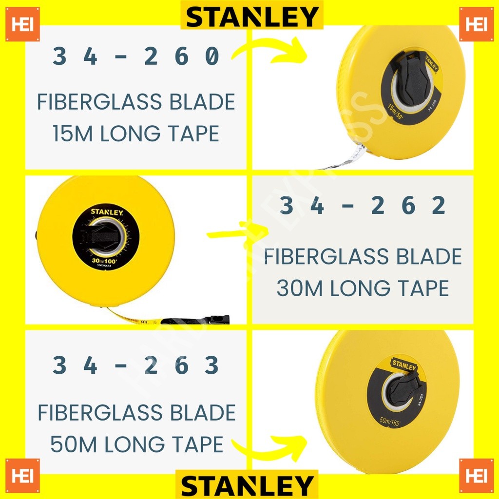 in stock STANLEY Fiberglass Long Tape Measure / Fiberglass Meter Tape ...