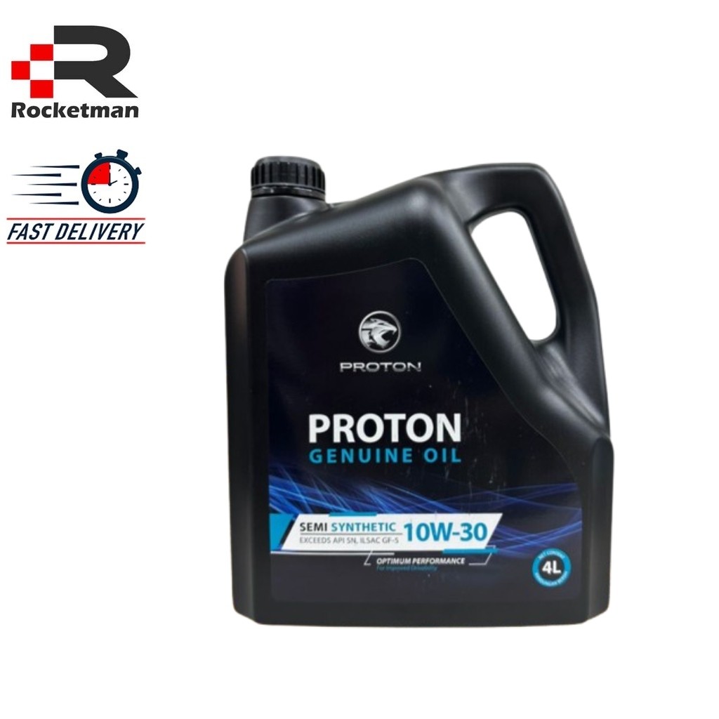 PROTON GENUINE SEMI SYNTHETIC 10W30 ENGINE OIL 4L | Shopee Malaysia