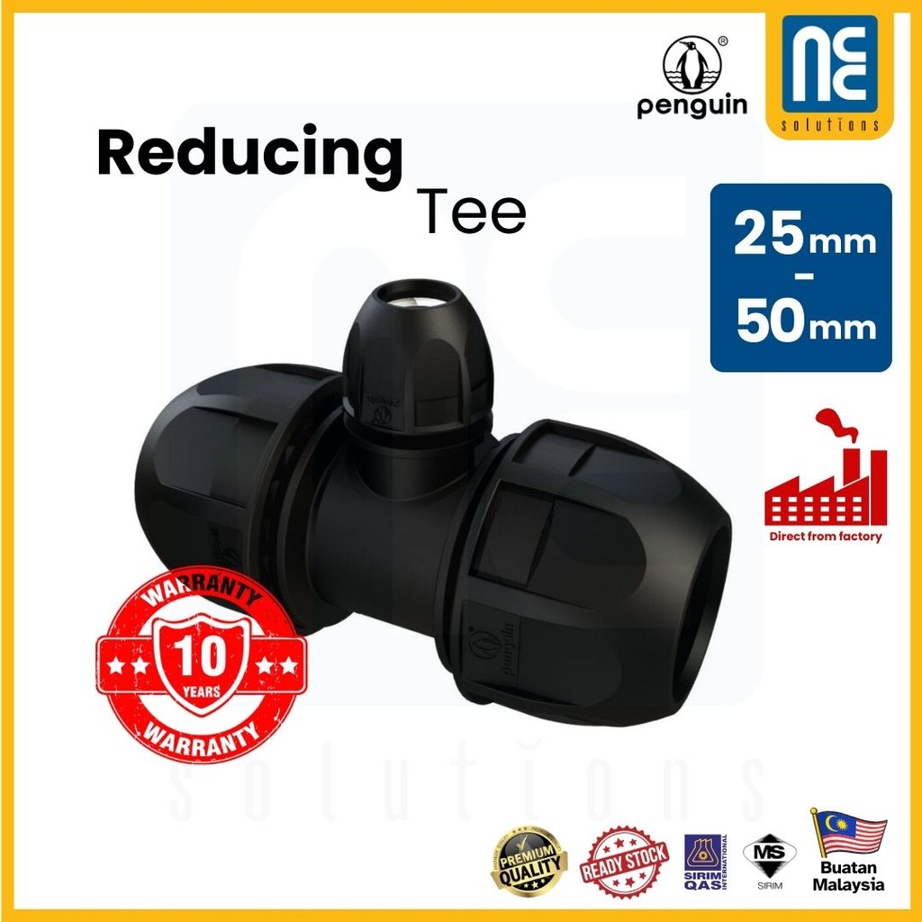 HDPE Poly Pipe connector Compression Poly Pipe Fitting Reducing Tee ...