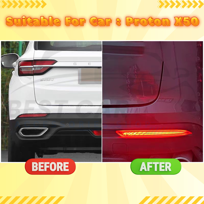 Proton X50 Reflector Rear Bumper Reflector LED DRL Fog Lamp Fog Light ...