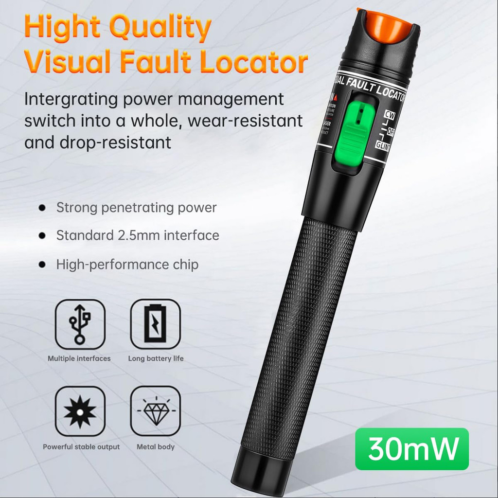 ZoeRax 30MW Visual Fault Locator Fiber Optic Tester 30KM VFL Fiber ...