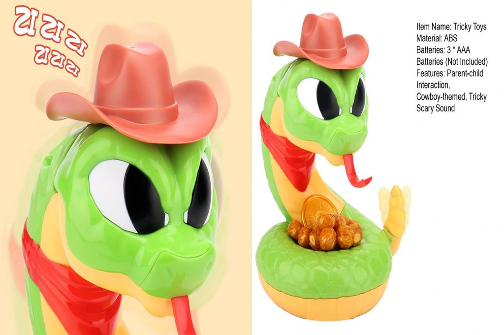 HUA_ Cowboy Hat Toy Set Fun Cowboy-themed Toys Rattle Robber Snake Game ...