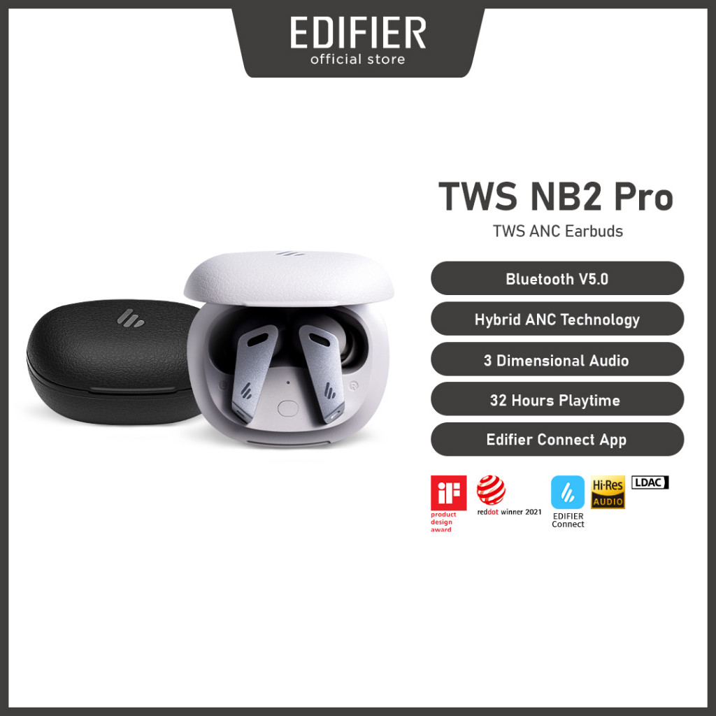 in stock Edifier [IAT] TWS NB2 PRO Active Noise Cancellation True Wireless Bluetooth Earphones ...