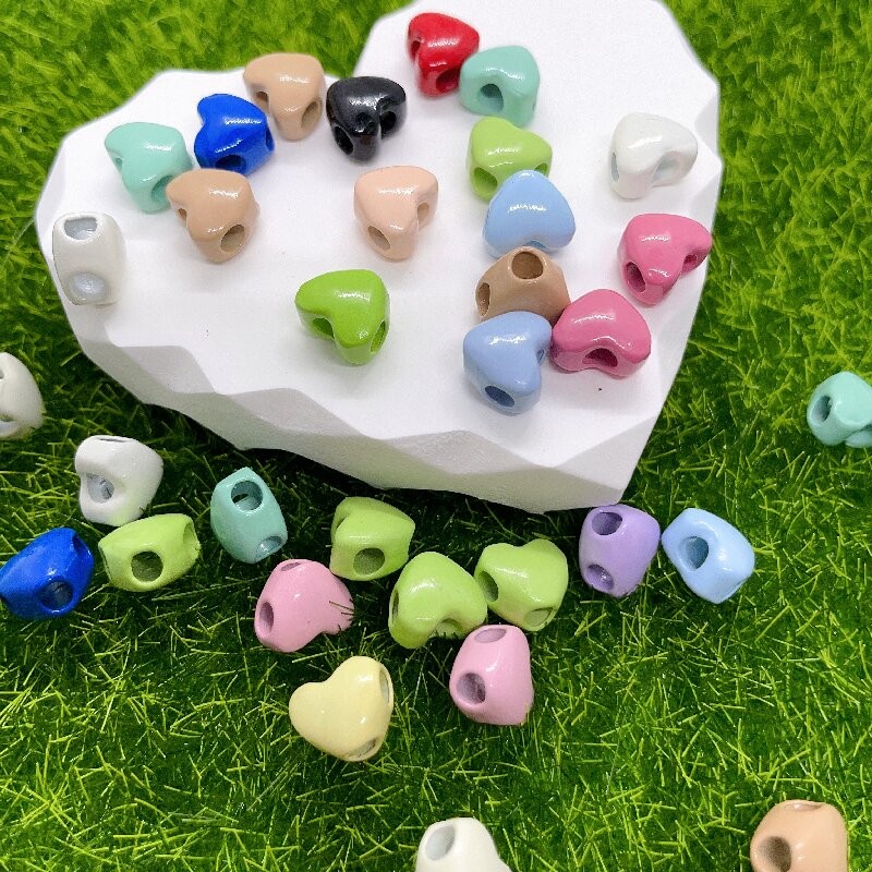 10pcs fat love 4-way alloy paint beaded peach heart small love through ...