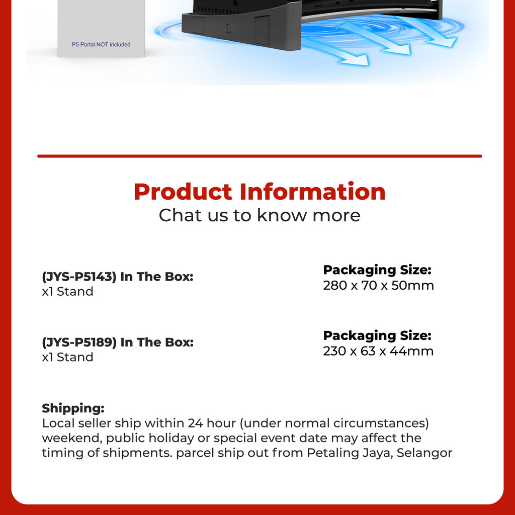 JYS PS5 SLIM FAT PRO Horizontal Stand PS5 Digital & Disc Version Portable Stand JYS-P5189 JYS ...