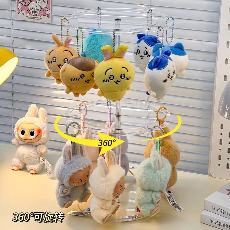 Cartoon Doll Pendant Display Stand Rotating Acrylic Plush Doll Storage ...