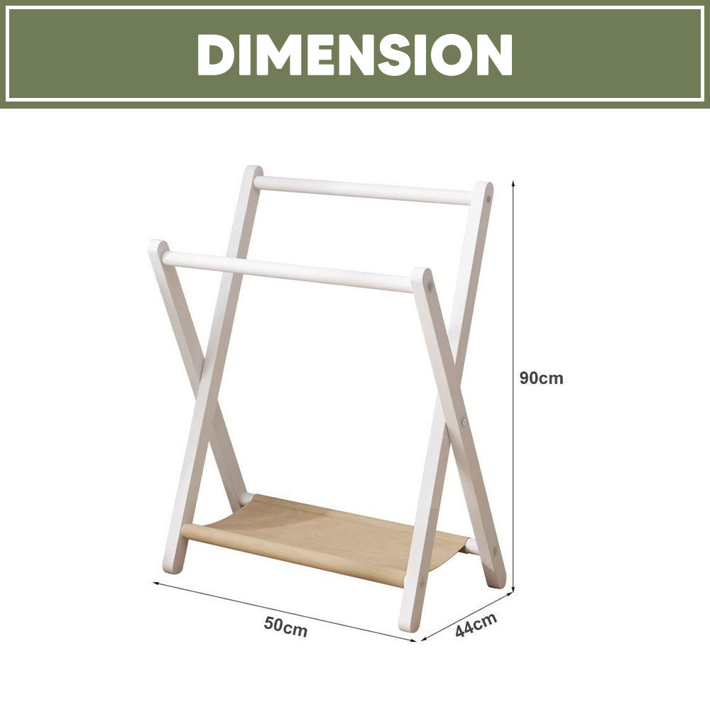 Encora Foldable Double Pole Clothes Hanger Hanging Towel Rack Rak ...