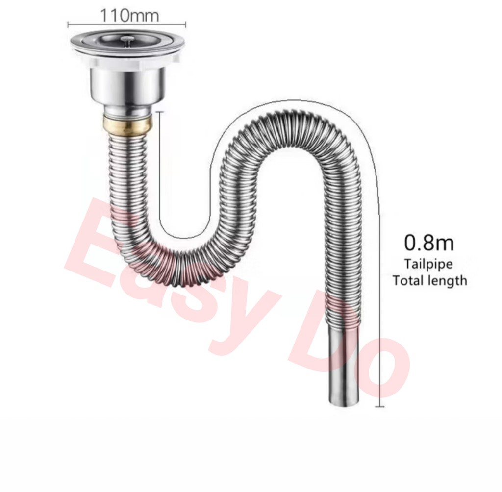 1-1/2 INCH (40MM) Heavy Duty Flexible ABS Pipe Tube Hose Unitrap Outlet ...