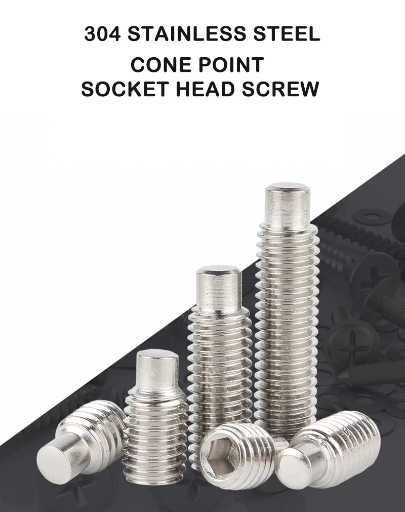304 Stainless Steel Set Screw with Convex End M3 M4 M5 M6 M8 M10 ...