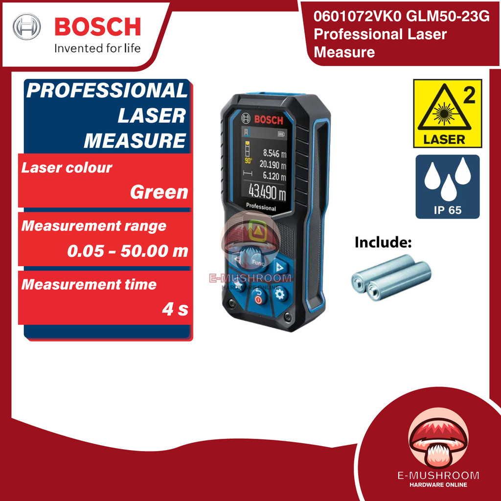 Bosch GLM 50-23 G Laser Rangefinder Laser Level Laser Measurement Home Improvement 0601072VK0 ...