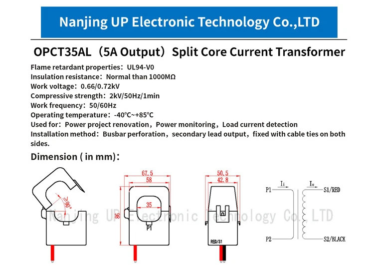 Split Core Current Transformer Clamp CT 24MM 35MM 50MM OPCT35AL ...