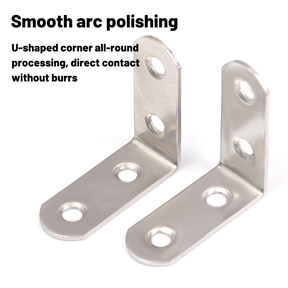 [HOT]10Sets Stainless Steel Corner Code Thickened Partition Bracket ...