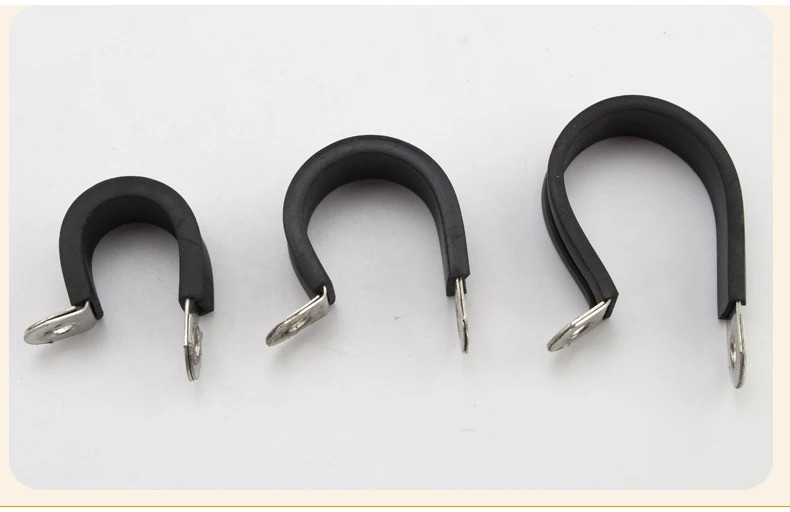 304 Stainless Steel Rubber Lined P Clips | R-Type Pipe Clamp | Cable ...
