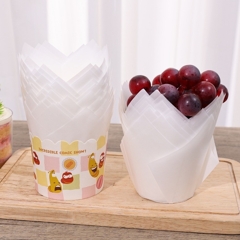 50Pcs Creative Tulip Muffin Cups Baking Paper Cup for Wedding Party ...