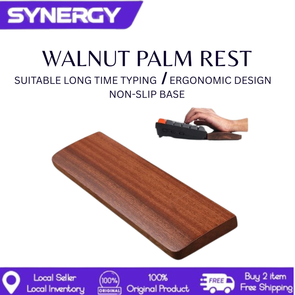 Glink Walnut Premium Black Wooden Mechanical Keyboard Mouse palm rest ...