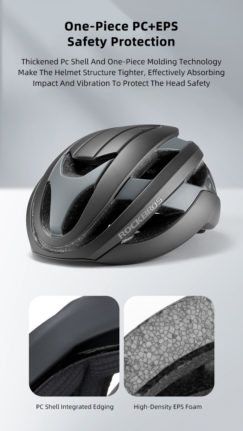 ROCKBROS Ultralight Cycling Helmet Streamline Aero Integrally-Molded ...