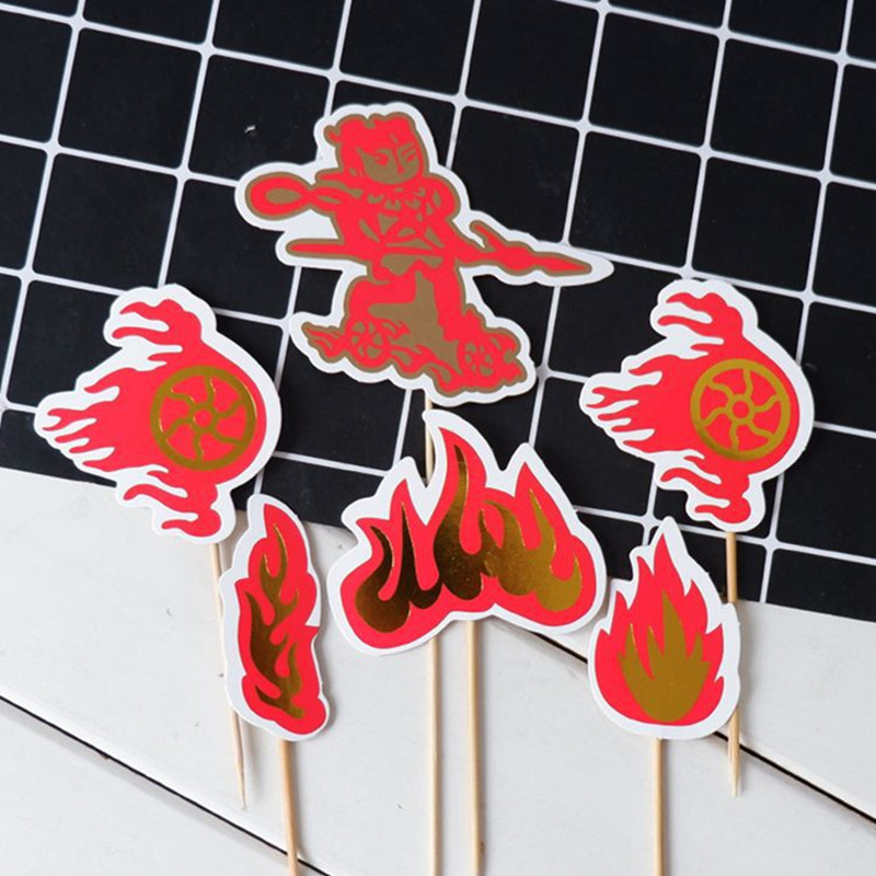 Nezha Series Theme Birthday Cake Plugin Set Decoration Party Cake ...