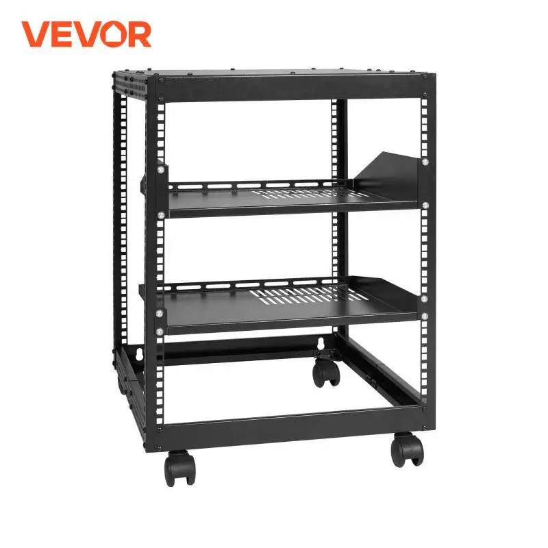 VEVOR Open Frame Server Rack 12U/15U/ 20U Floor Standing or Wall ...