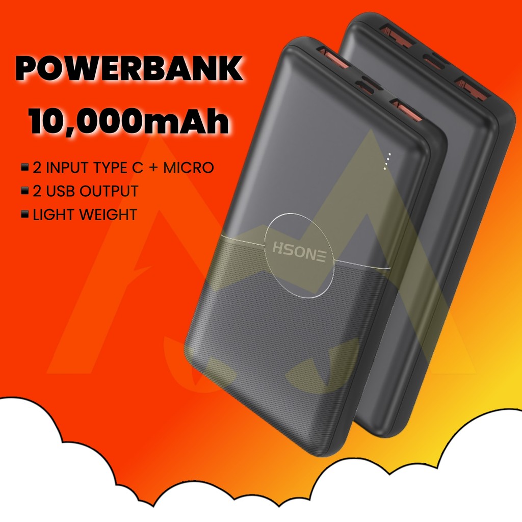 HSONE Original Powerbank Fast Charging MS-951 Portable 10000mAh Light ...