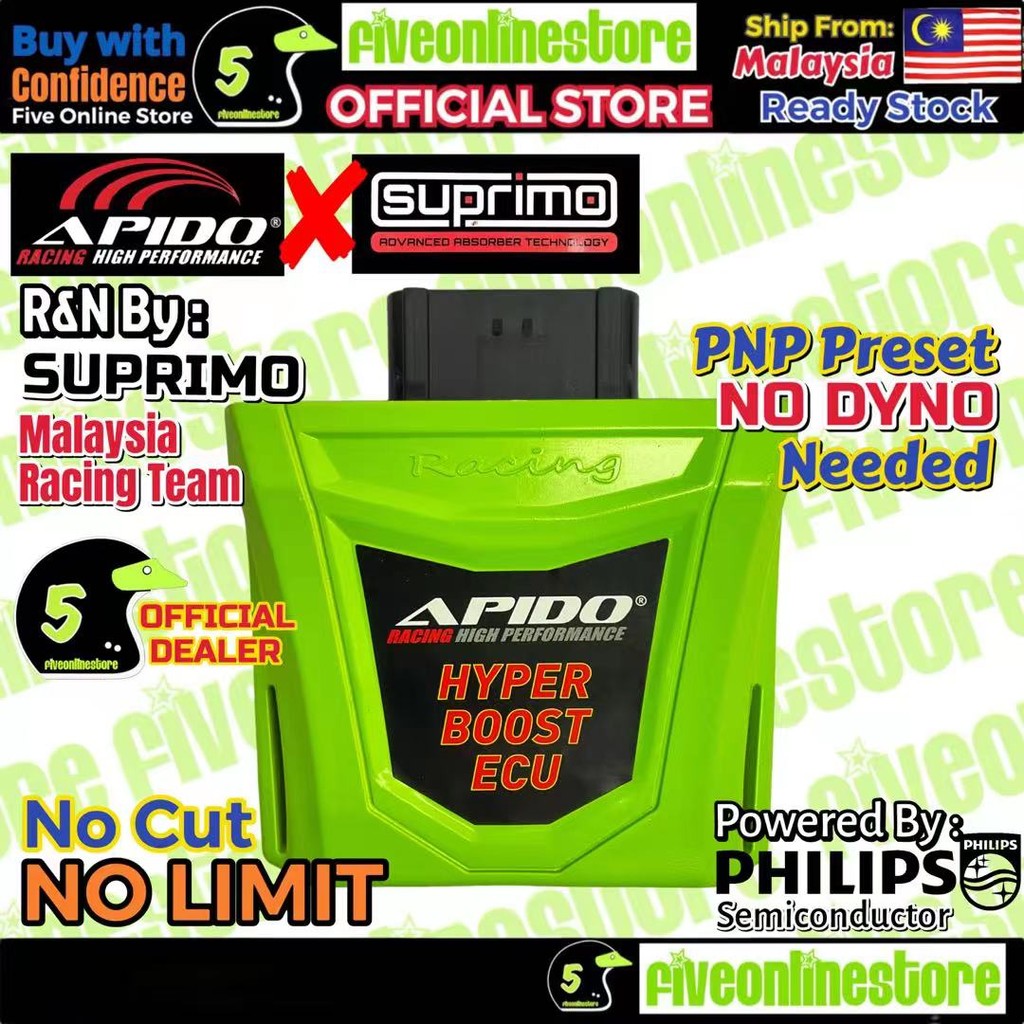 Apido Racing Hyper Boost ECU PNP No Dyno RS150 LC135 V8 RSX150 Y15ZR ...