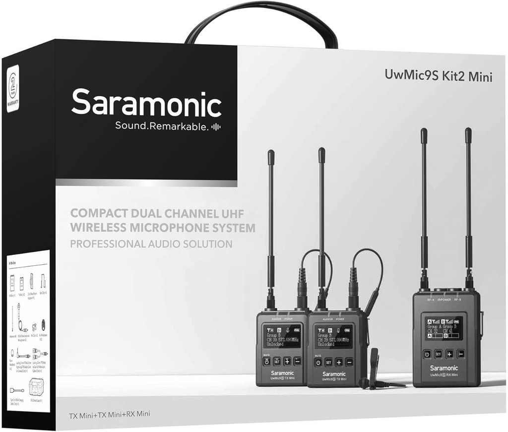 Saramonic UwMic9S Mini KIT2 Compact 2-Person Camera-Mount Wireless Omni ...