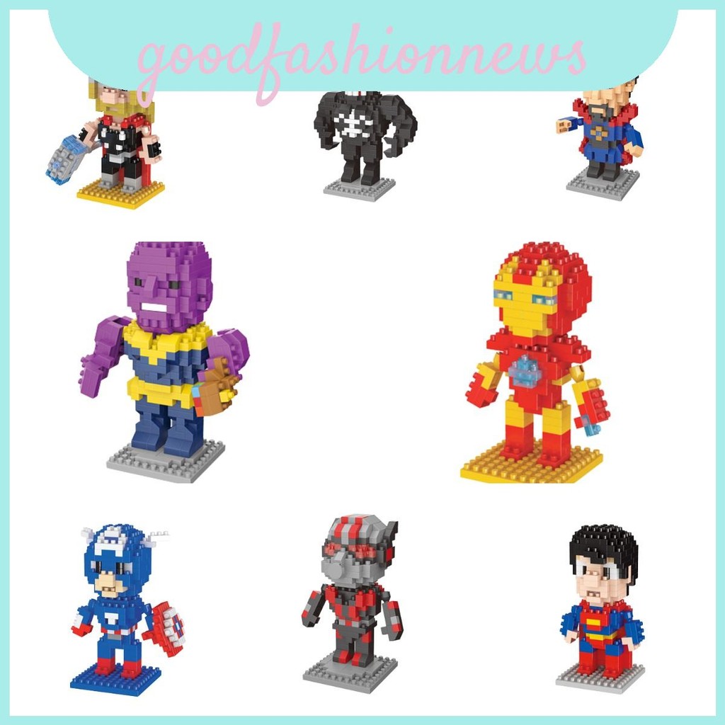 Superhero Kids' Collection Toys-marvel Spiderman Thor Iron Man Building ...