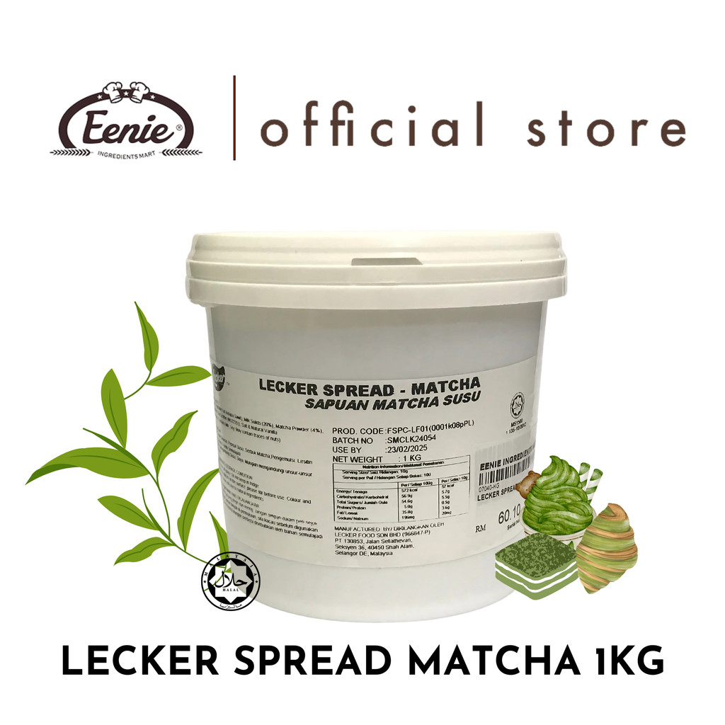LECKER MATCHA SPREAD | SAPUAN MATCHA SUSU | 1KG | HALAL | Shopee Malaysia