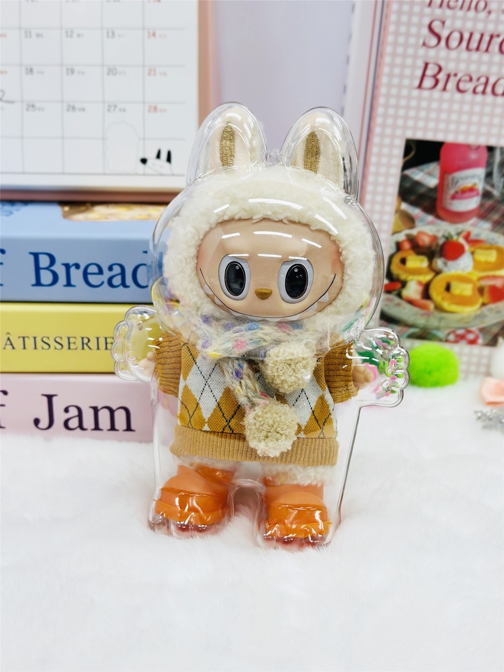 Labubu V2 Protective Acrylic Case Transparent Portable Cable Organizer ...