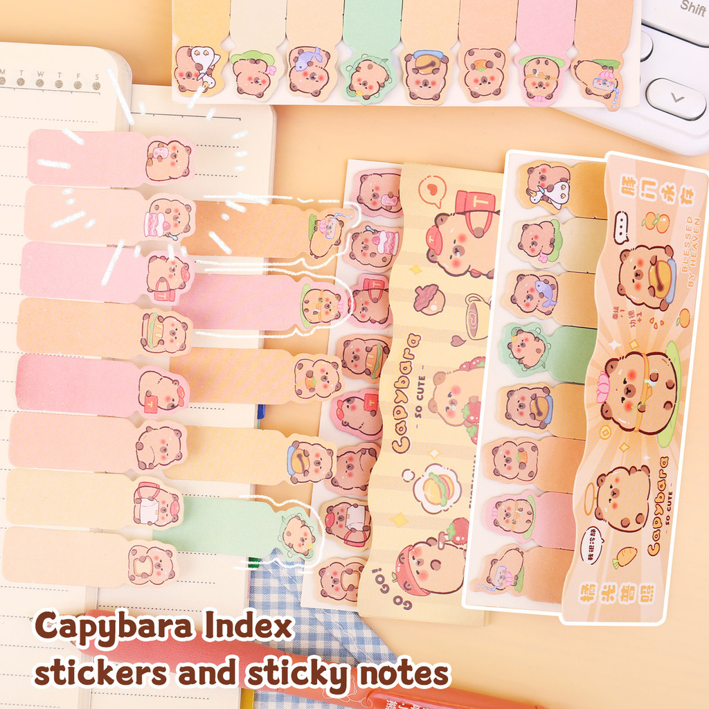 Multi Functional School Learning Office Index Stickers - Cute Capibala ...