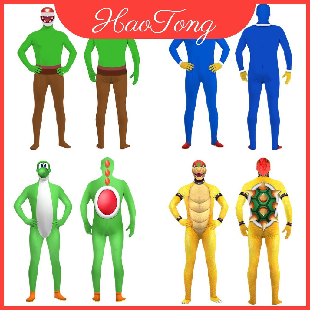 Yoshi Vibrant Mario Bowser Cosplay Costume Jumpsuit For Spectacular ...