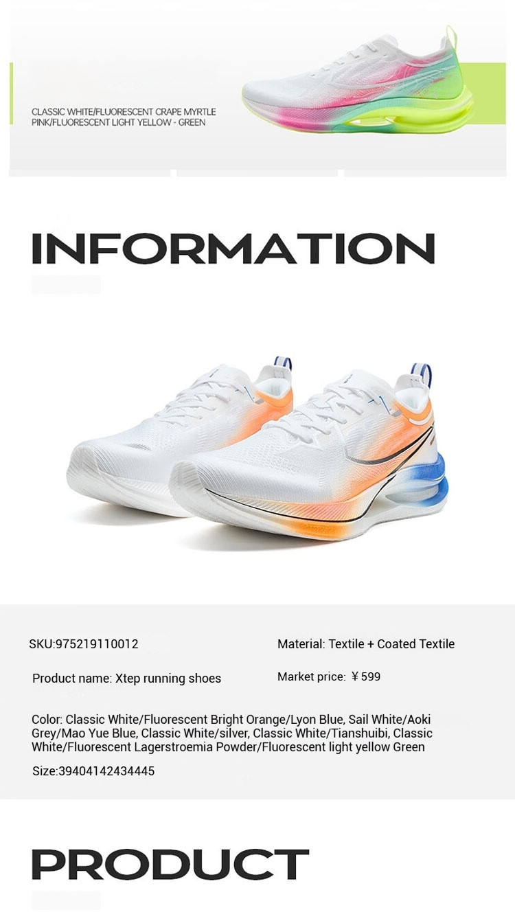 XTEP Qingyun Flow Lightweight Shock Absorption Rebound Men Running Shoes | Shopee Malaysia