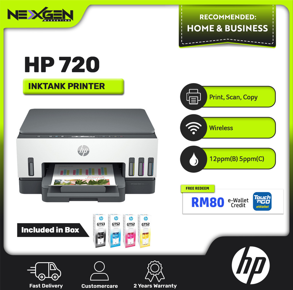 HP Smart Tank 720 All In One Wireless A4 Ink Tank Color Printer / Print ...