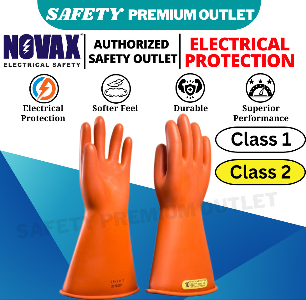 [ORIGINAL] Novax Insulation Gloves Rubber Electrical Insulating Class2 ...