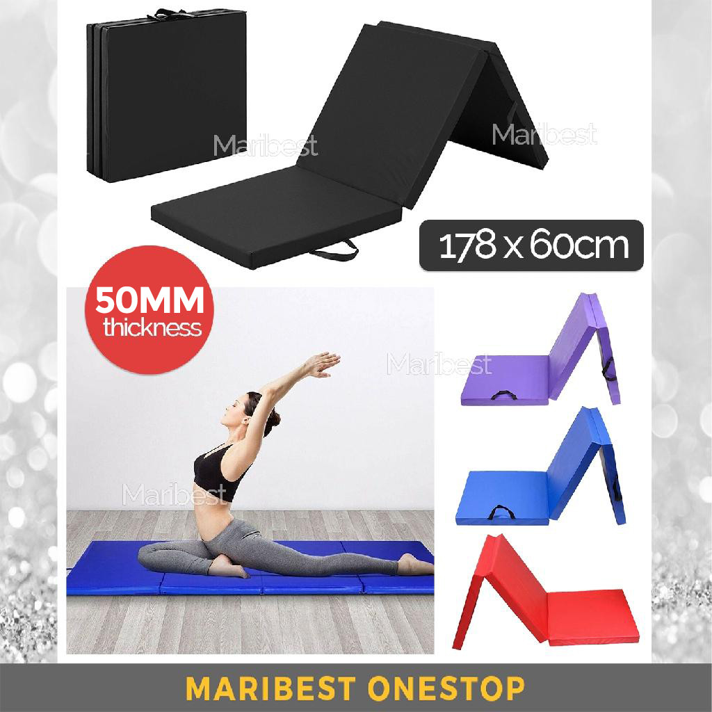 Thick Folding PE Foam Mat Exercise Yoga Gymnastic Tumbling Mattress Gym ...