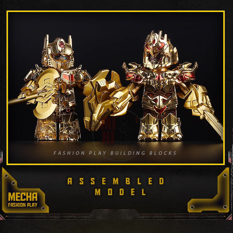 Gold Minifigures 3in1 Transformers Optimus Prime Bumblebee Megatron ...