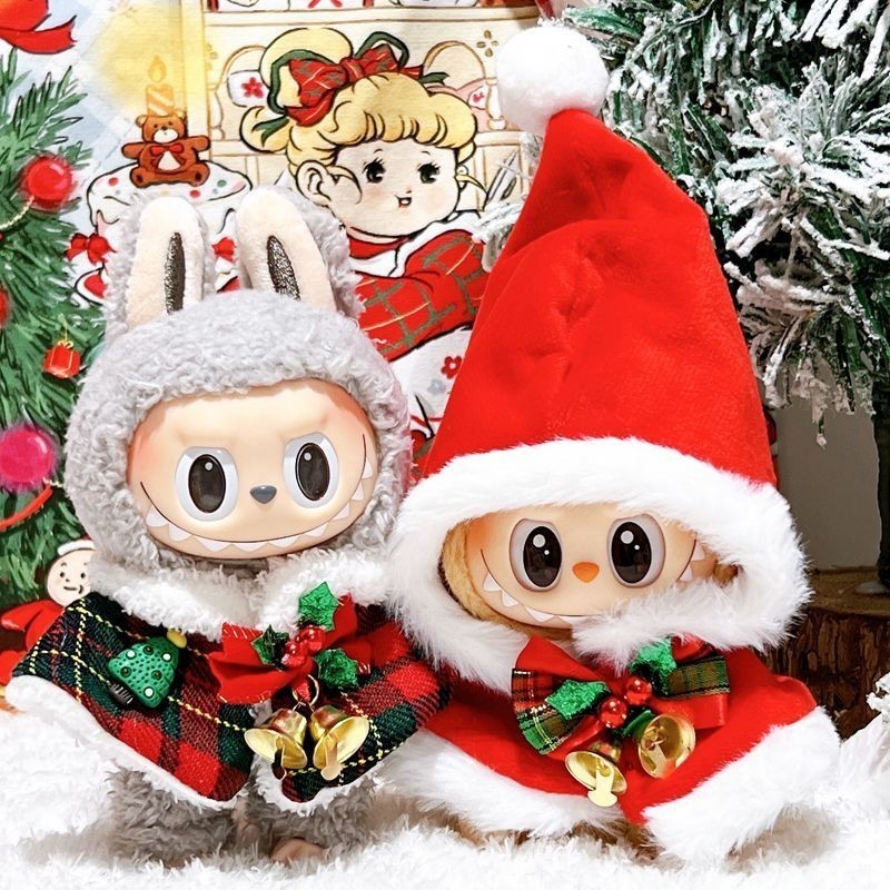 (Only cloth) For 17 CM Labubu dresses-up winter sweater set doll ...