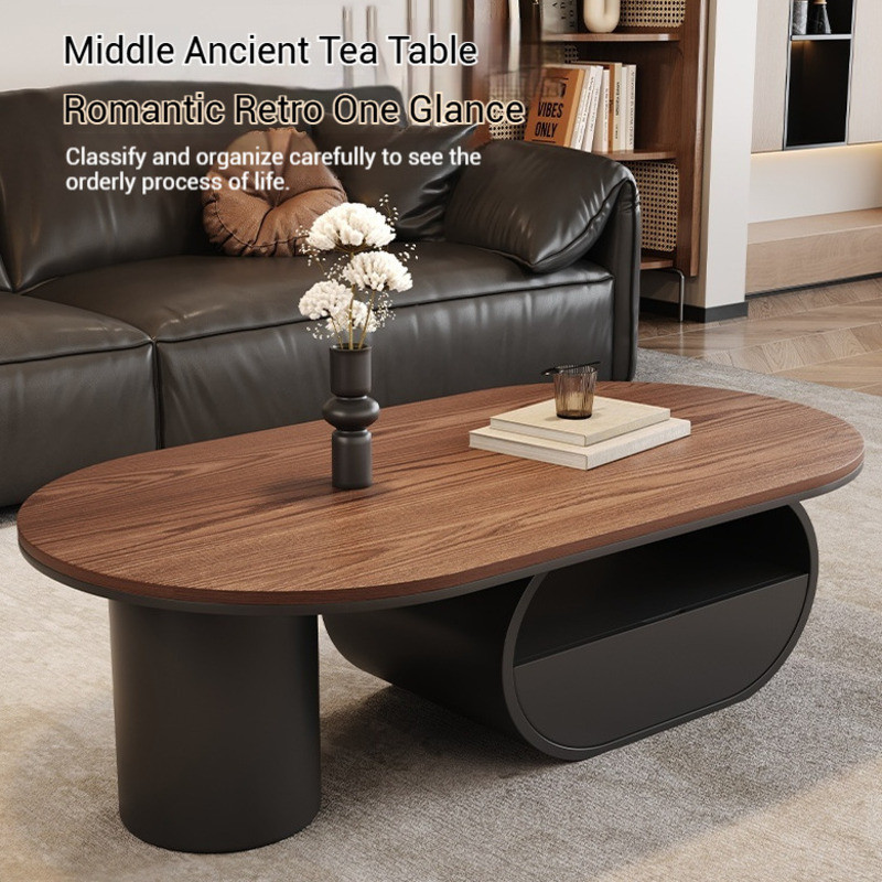 WLC Solid wood coffee table for living room middle-aged style small ...