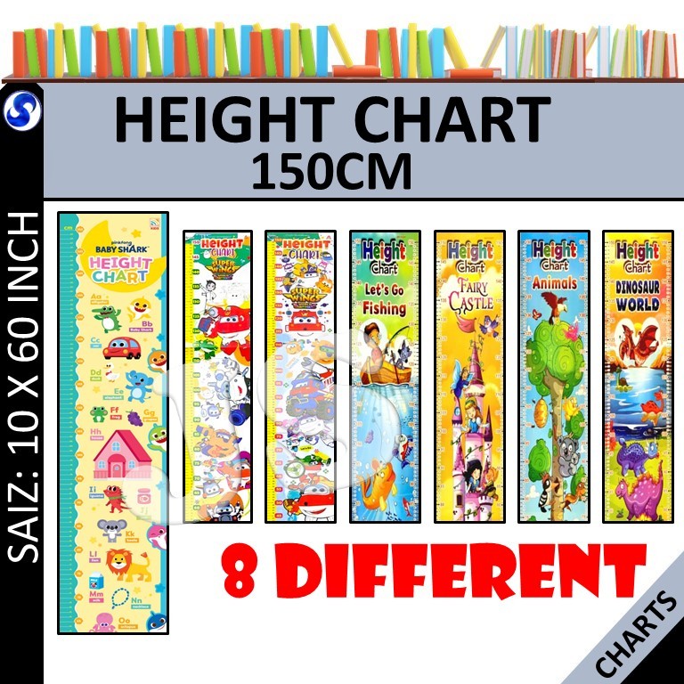 HEIGHT MEASUREMENT CHART 150CM | KIDS HEIGHT CHART 150CM UKURAN TINGGI ...