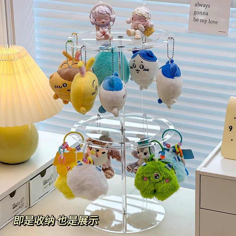 Labubu Doll Pendant Display Stand Rotating Acrylic Labubu Crybaby ...
