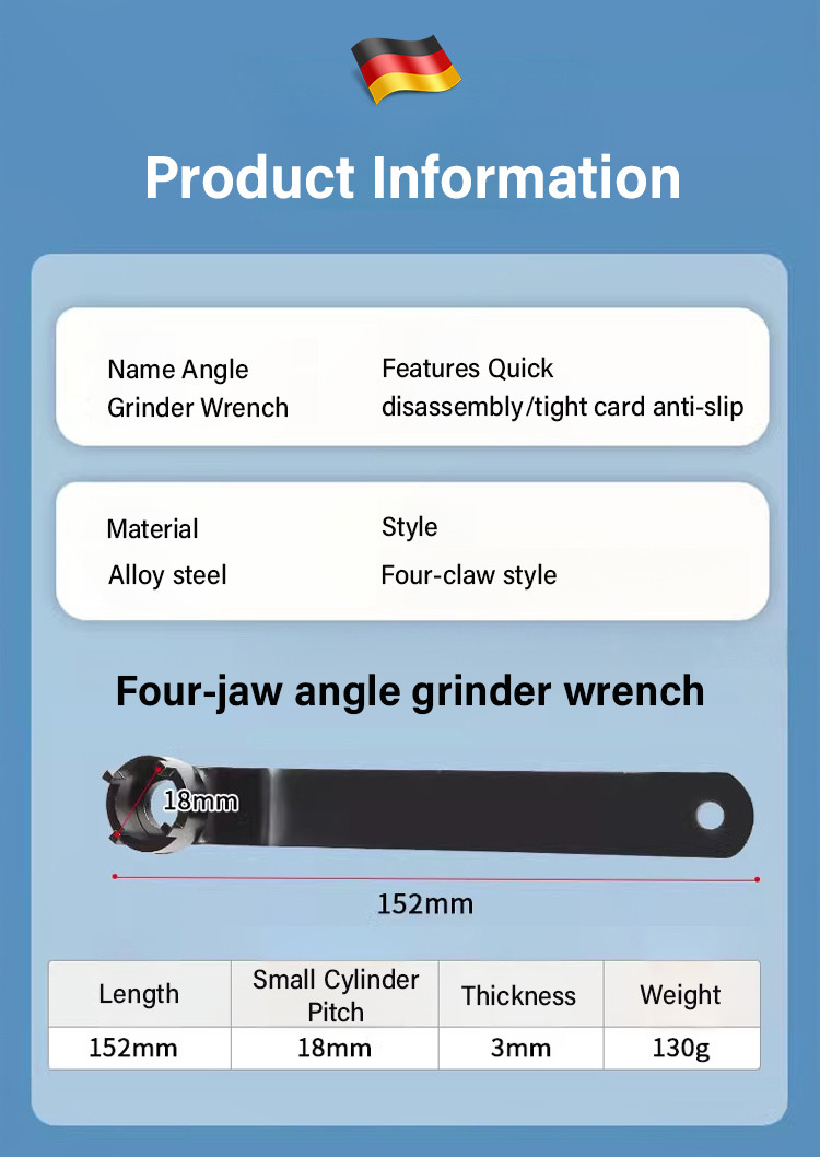 Multifunctional grinder accessories Fourjaw adjustable wrench set ...