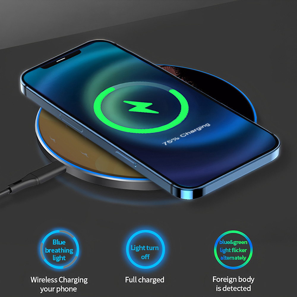Father Gift 15W Qi Certified Wireless Phone Charger Pad Fast Charging ...