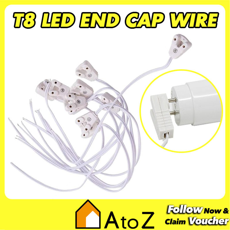 T8 LED End Cap Wire Tube Holder Set LED Ceiling Light Holder Lampu ...