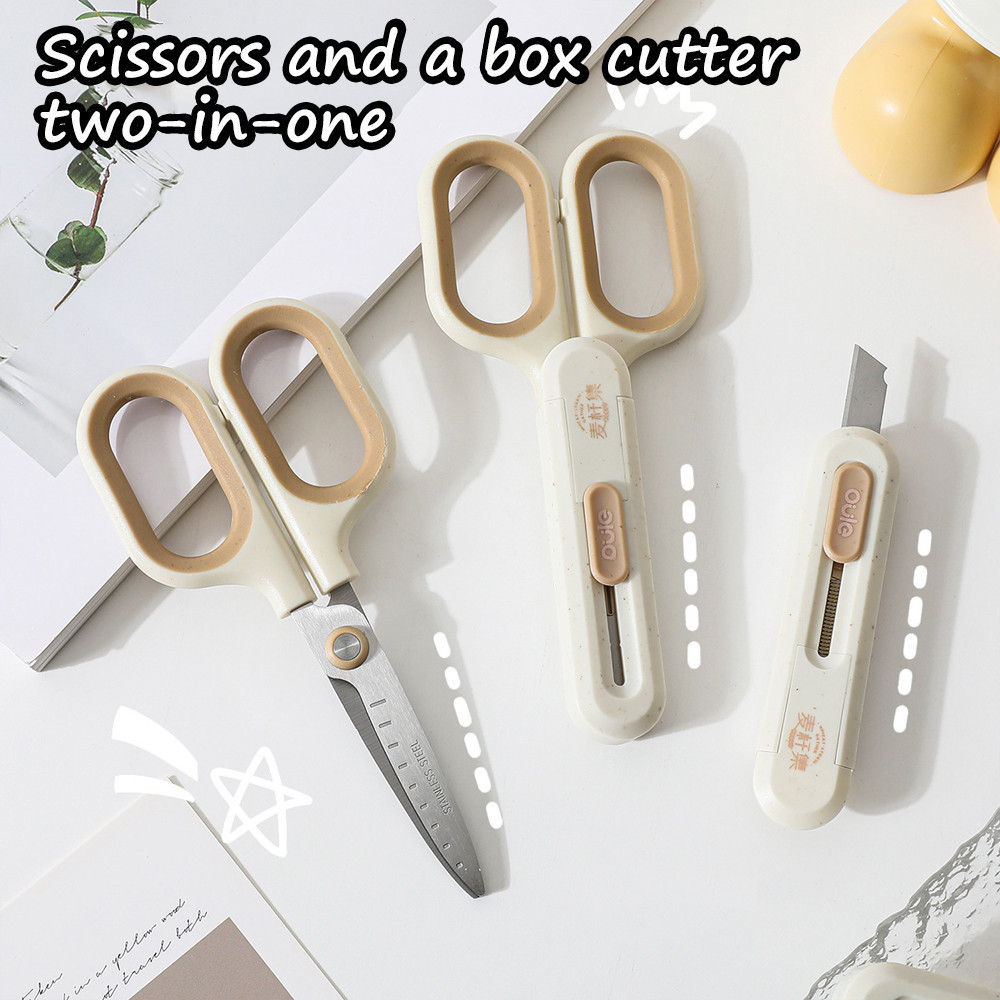 Two-in-One Scissors Utility Knife Scissors, Multifunctional Wheat Stalk ...
