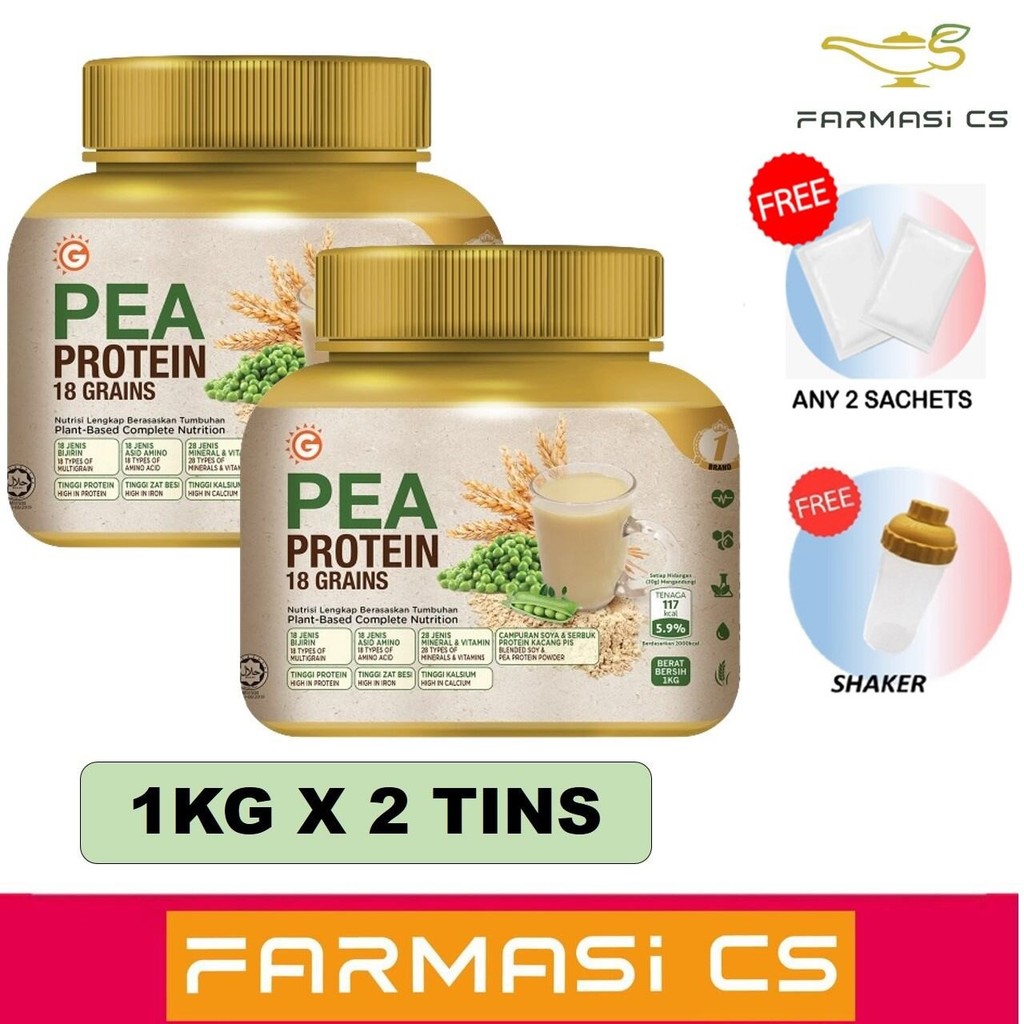 Good Morning Pea Protein 1 kg x 2 tins FREE 2 Nutritional Grains ...